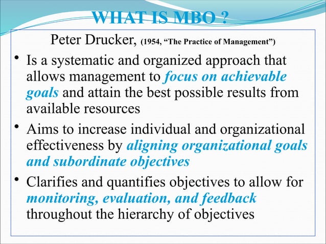 mbo.pptx management by objective ppt presentation | PPTX | Human Resources | Business
