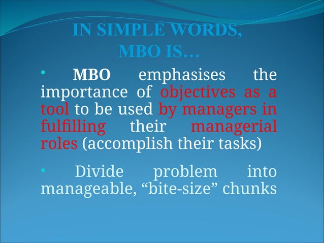 mbo.pptx management by objective ppt presentation | PPTX | Human Resources | Business