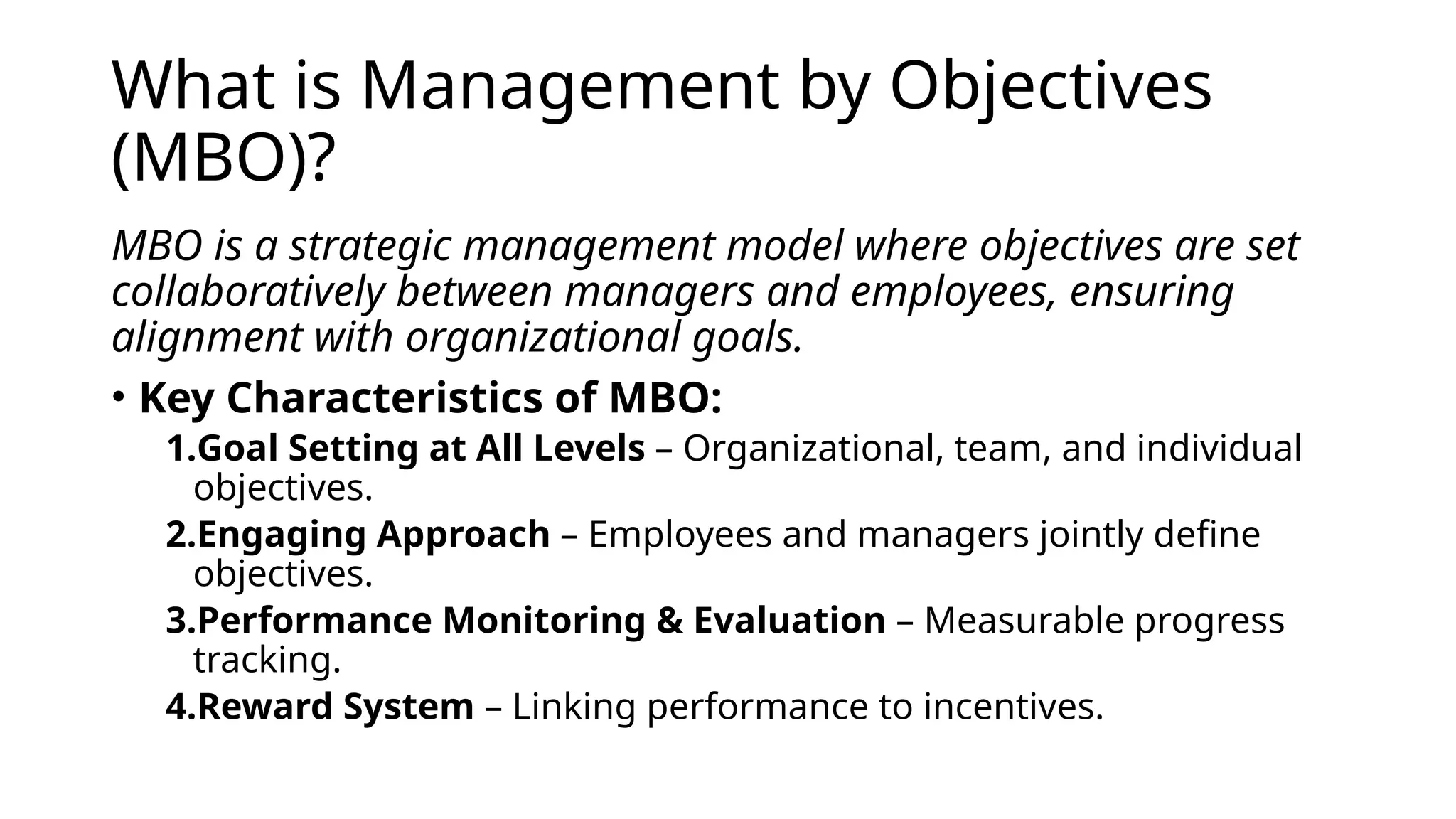 MBO and SMART goals to follow to be effective manager | PPTX