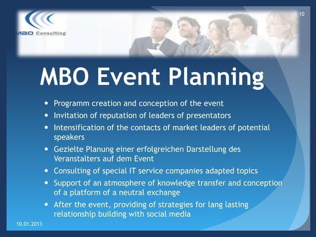 MBO Event Management | PPTX | Business Expos & Conferences | Events