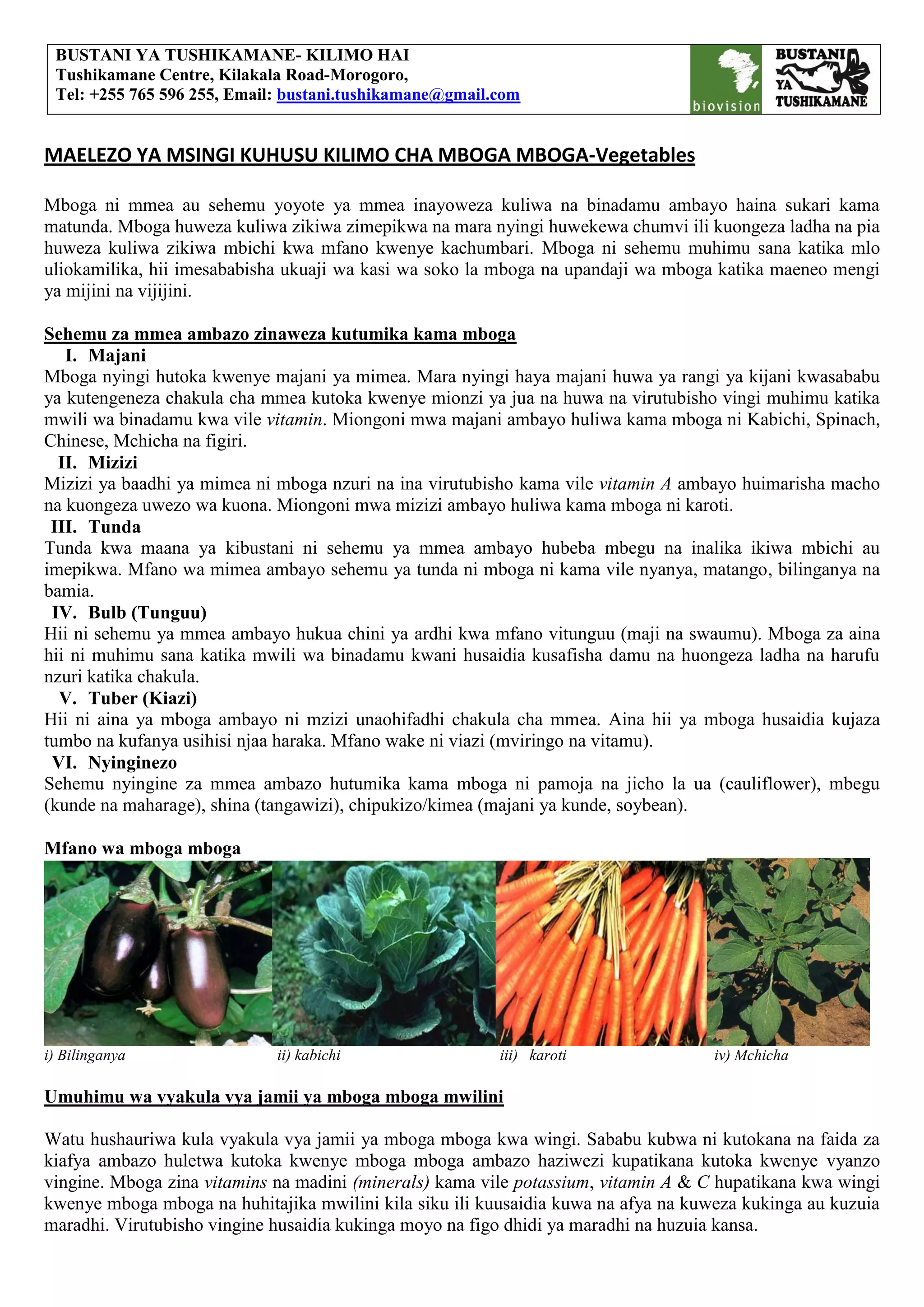 Mboga mboga-vegetables | PDF