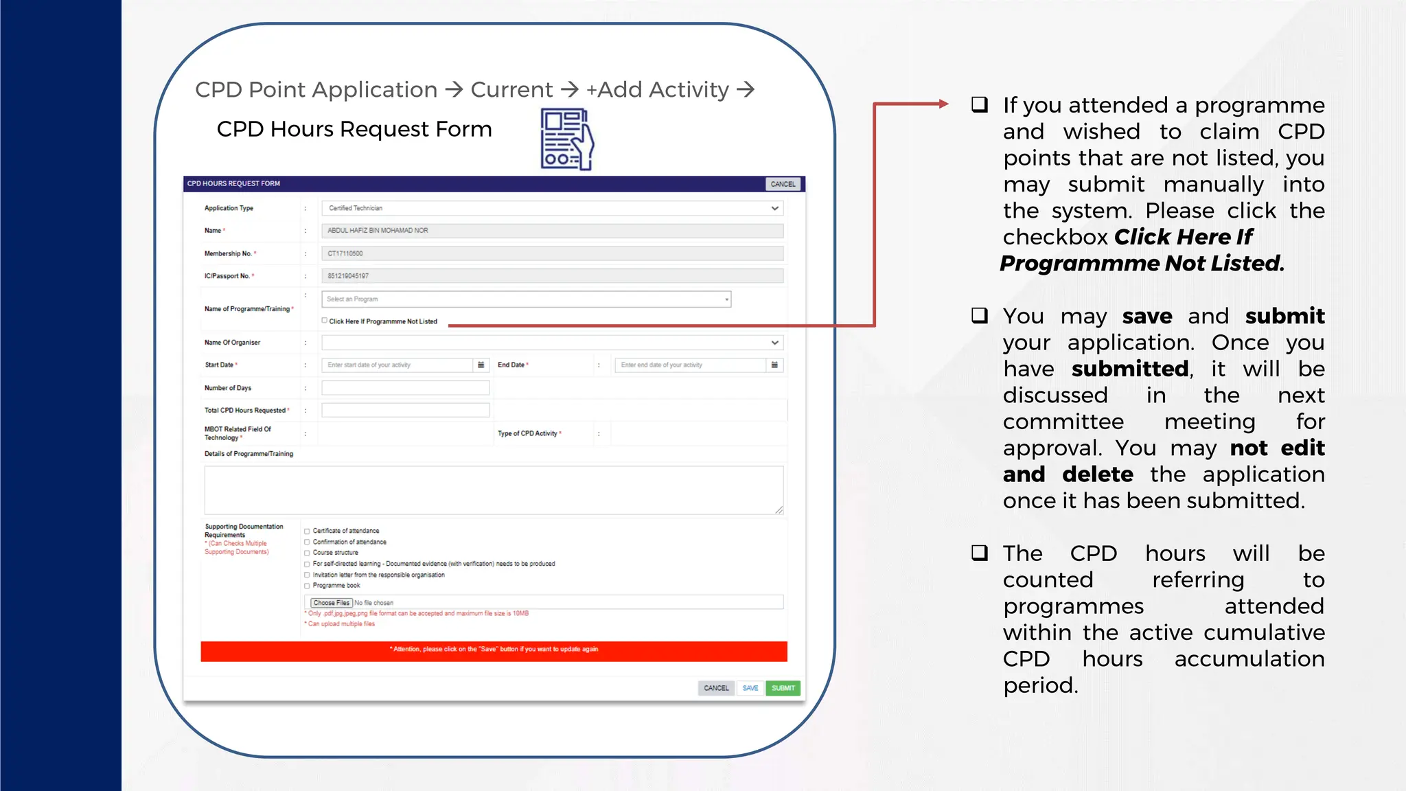 MBOT registeration CPD via online system | PPT