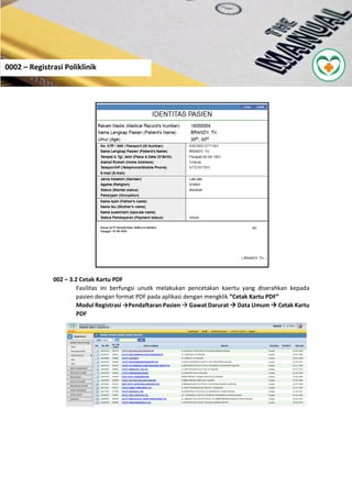 MB PBRS0002 Registrasi Poliklinik | PDF