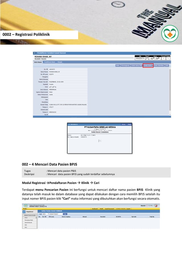 MB PBRS0002 Registrasi Poliklinik | PDF