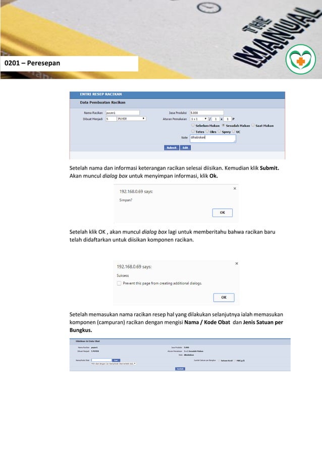 Manual Book PBRS0201 Peresepan | PDF