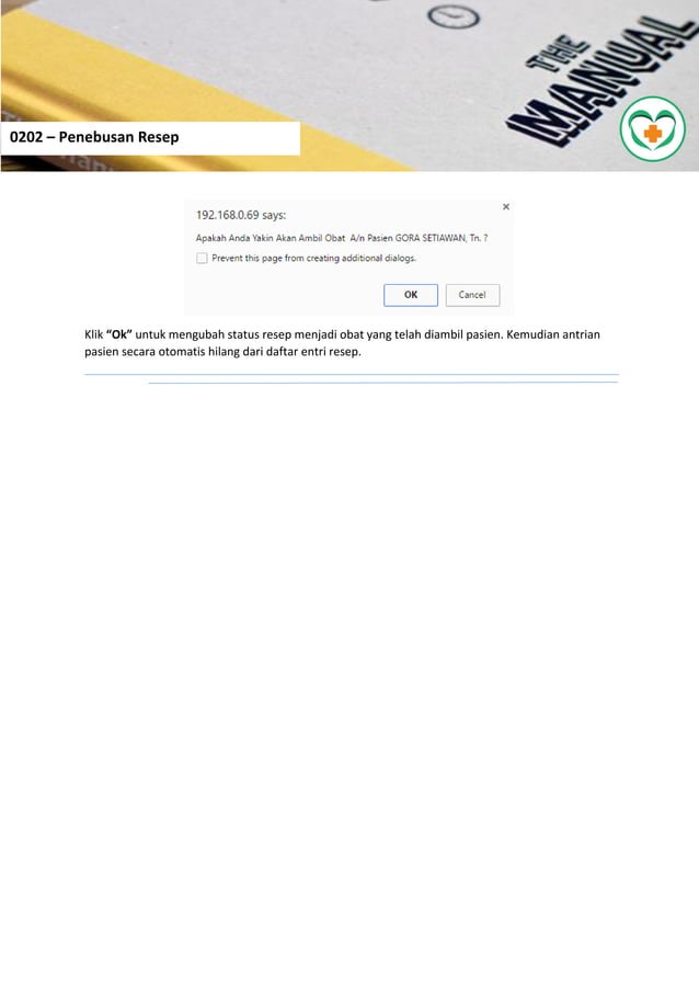 Manual Book PBRS0202 Penebusan Resep | PDF
