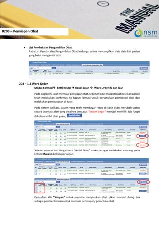 Manual Book PBRS0203 Penyiapan Obat | PDF