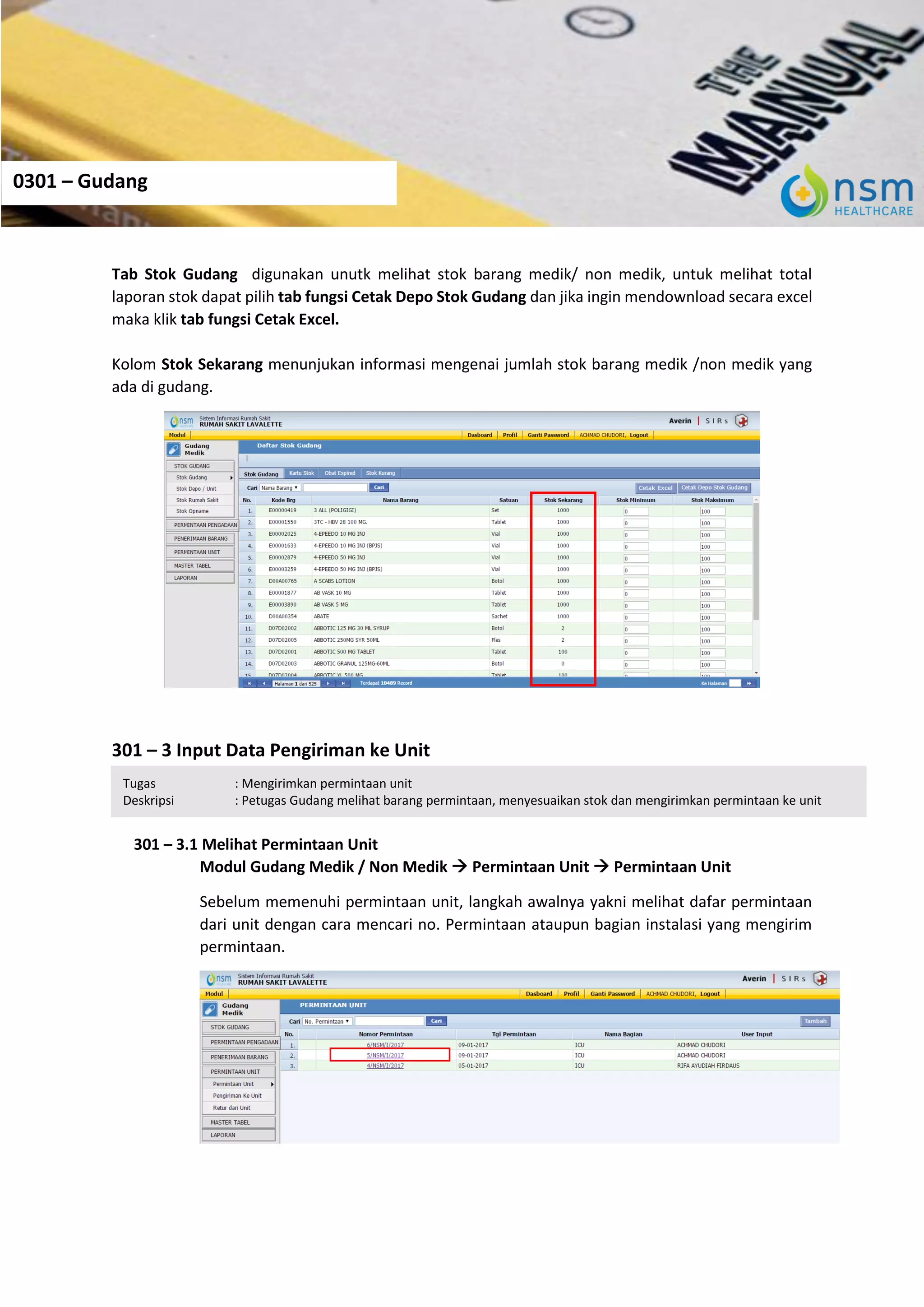 Manual Book PBRS0301 Gudang | PDF