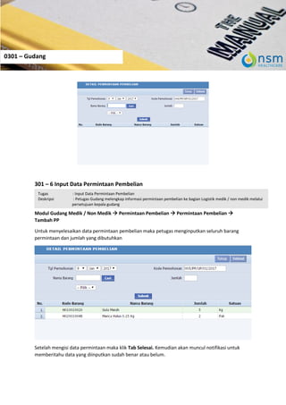 Manual Book PBRS0301 Gudang | PDF