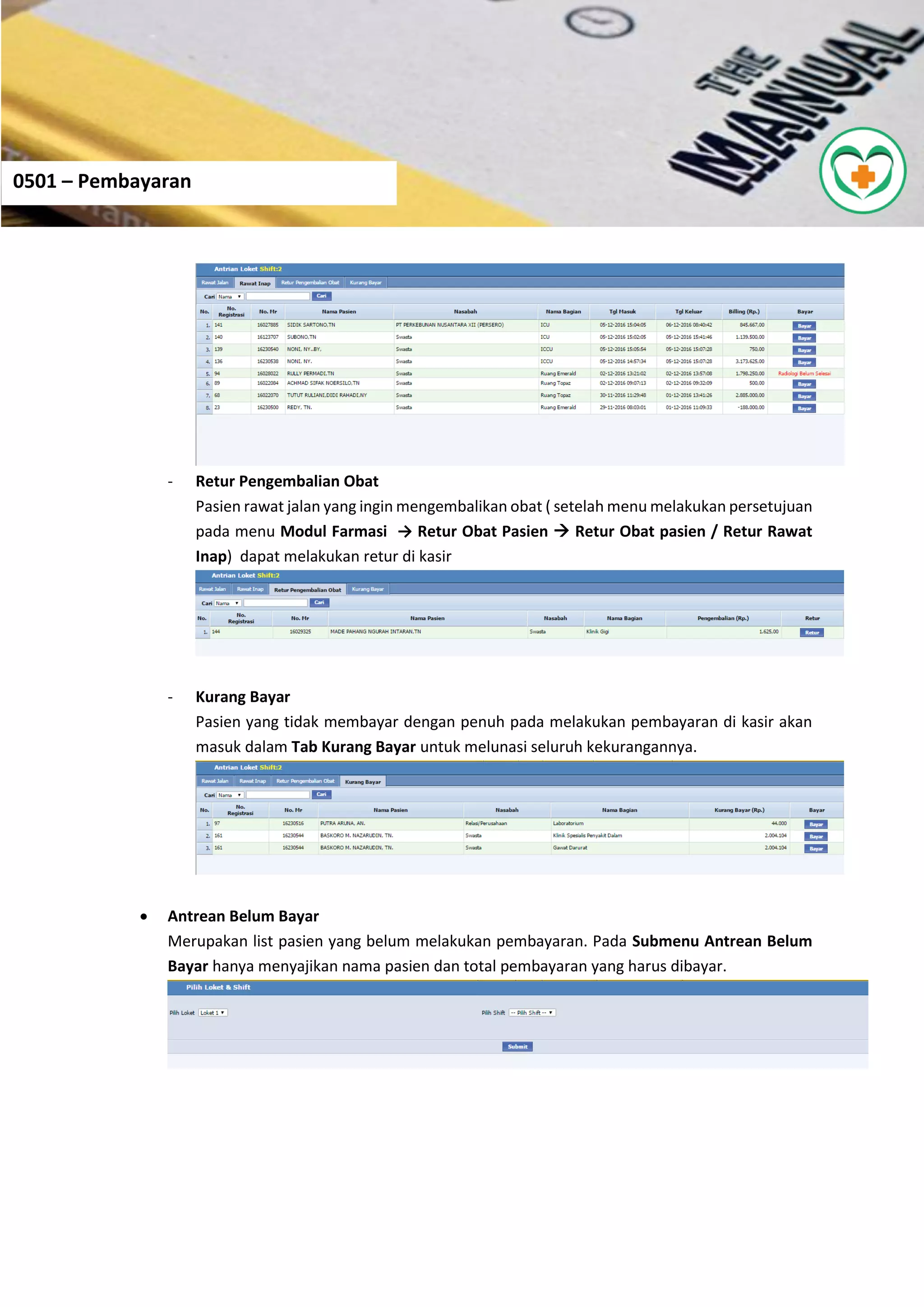 Manual Book 00501 Pembayaran | PDF