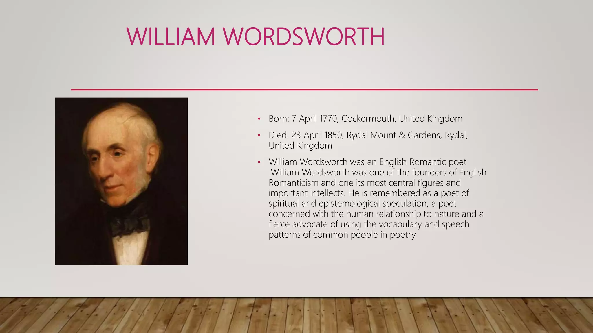 Difference between Wordsworth & Coleridge | PPTX
