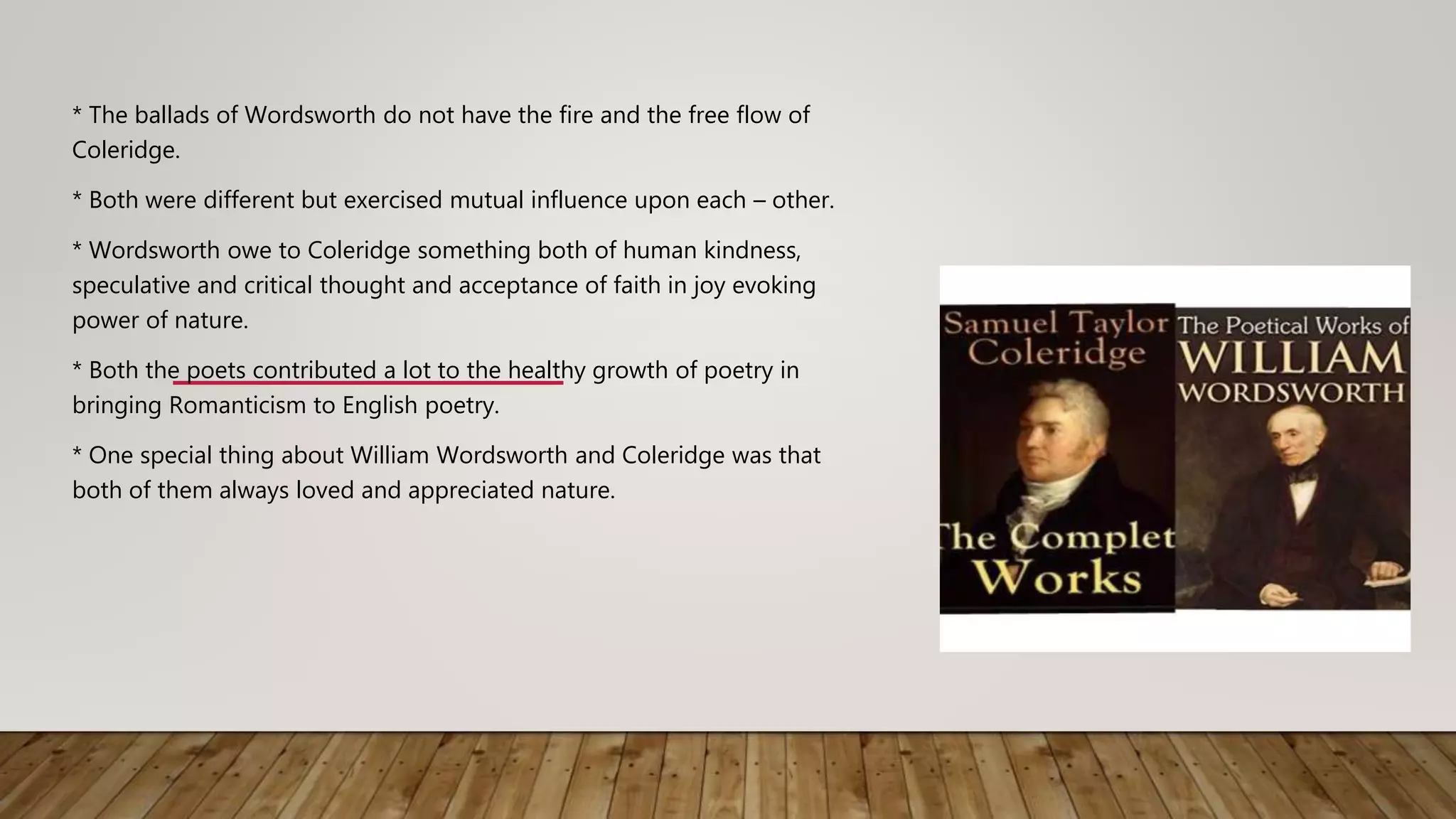 Difference between Wordsworth & Coleridge | PPTX