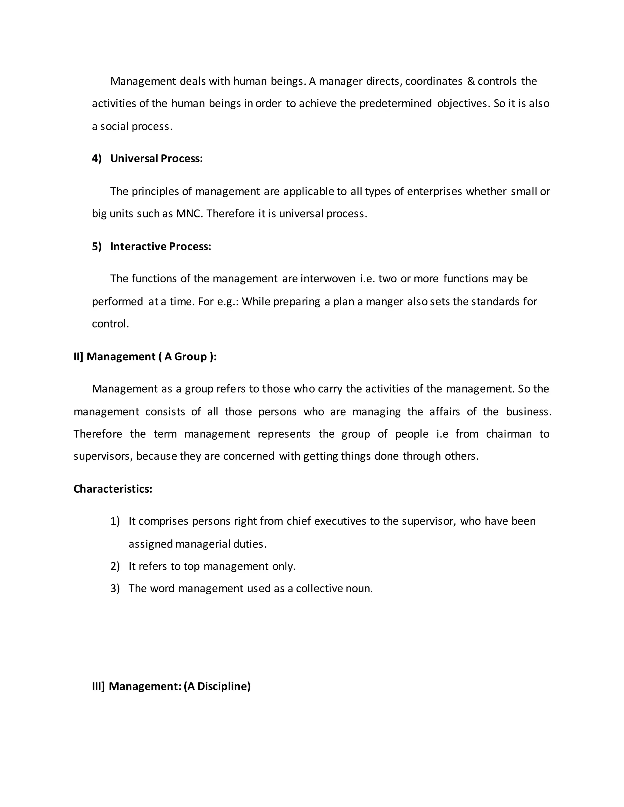 Management Behavioral Process or Principles & Practices of Management ...