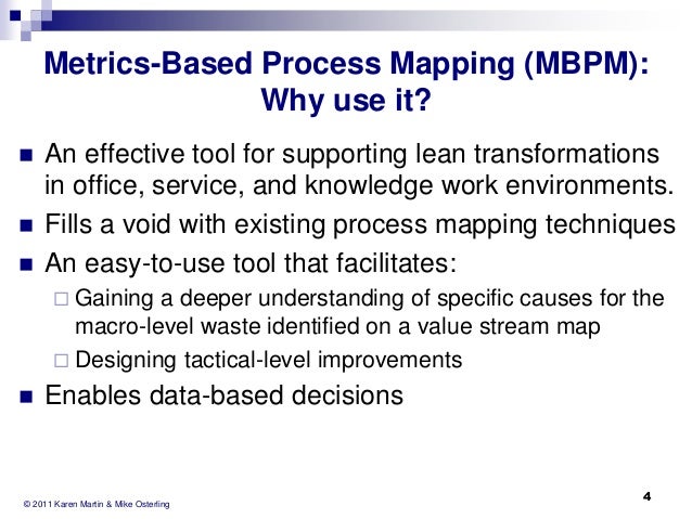 Metrics-Based Process Mapping (MBPM): Why Metrics-Based Process Mapping (MBPM): Why