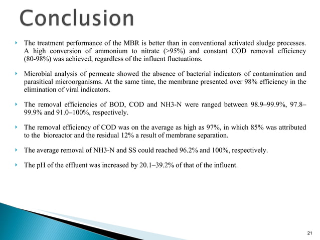 Membrane Bioreactor Technology - An Overview | PPT
