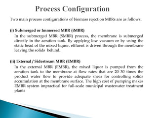 Membrane Bioreactor Technology - An Overview | PPT