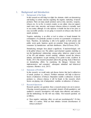 Negative Marketing Effect on Utilization of Unsafe Products | PDF