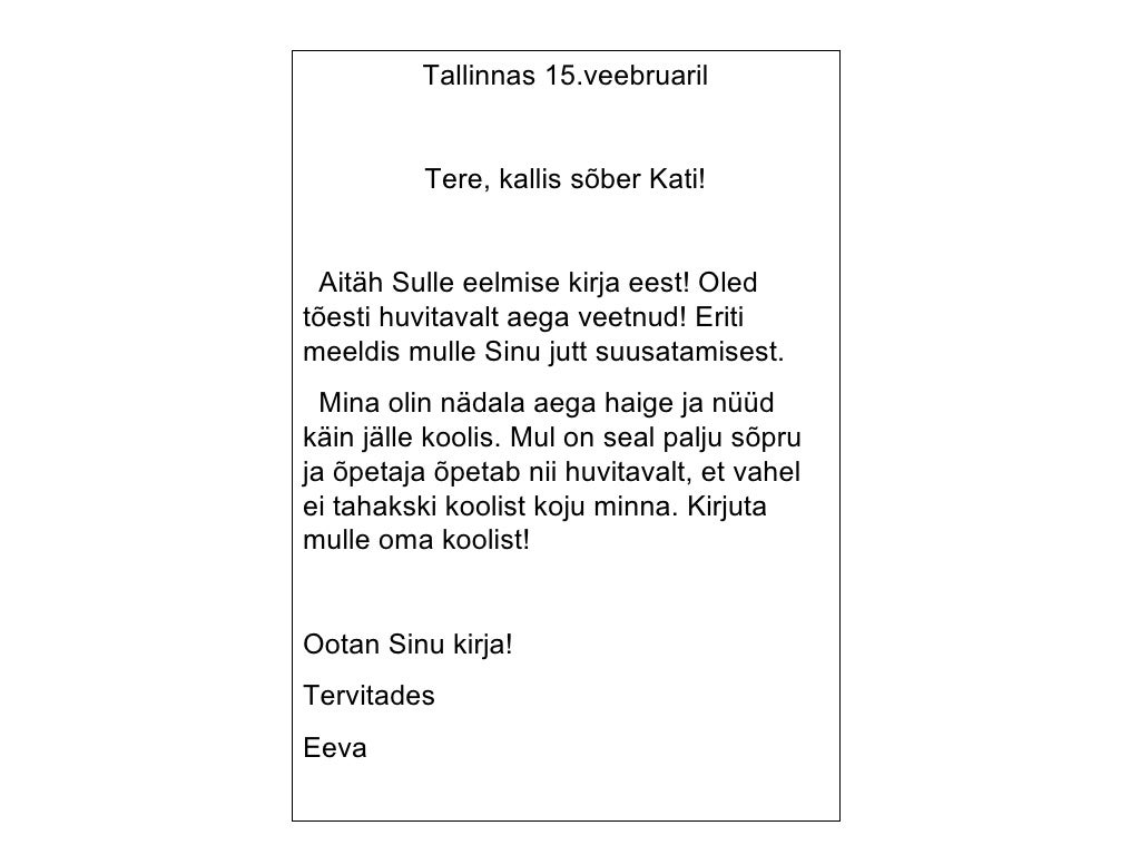 Kirja ja kirjaümbriku vormistamine