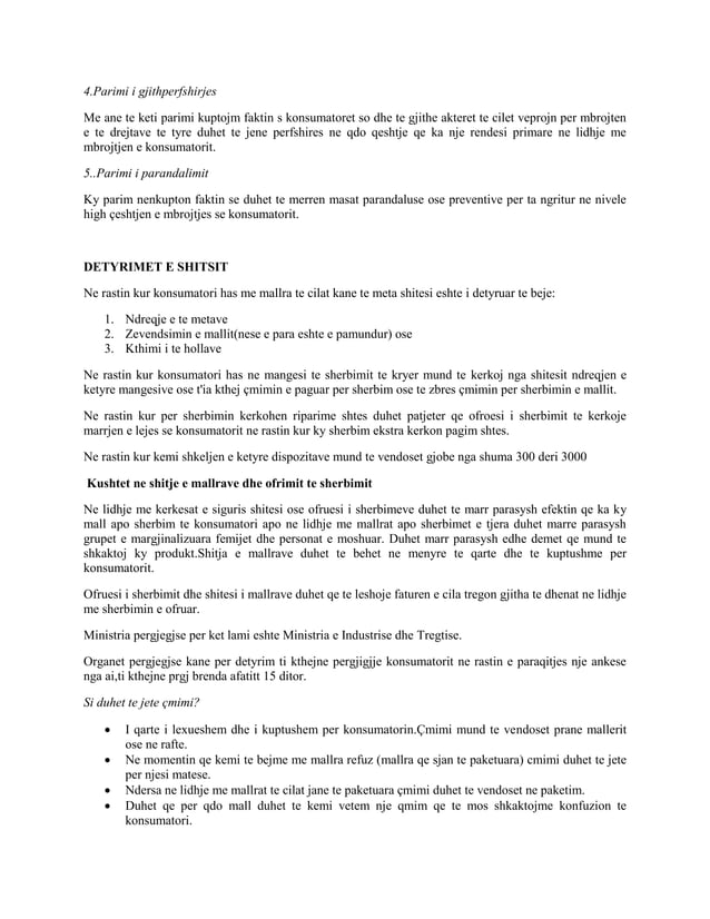 Mbrojtja e konsumatorit | PDF