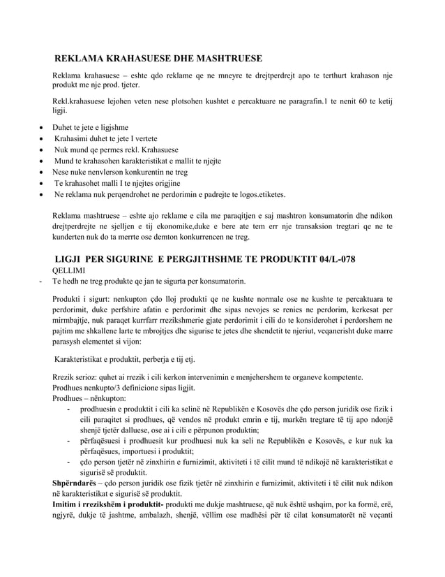 Mbrojtja e konsumatorit | PDF