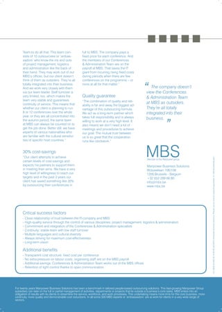 Mbs Conference Business Case | PDF | Human Resources | Business