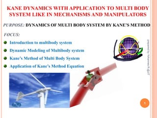 Kane/DeAlbert dynamics for multibody system | PPTX