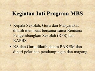 MBS (Manajemen Berbasis Sekolah) | PPT