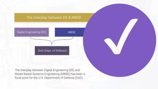 Model-Based Systems Engineering (MBSE) and Digital Engineering (DE) | PPT