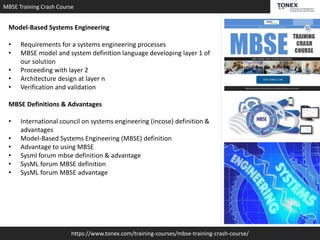MBSE Training Crash Course : Tonex Training | PPTX | Civil Engineering Industry | Industries
