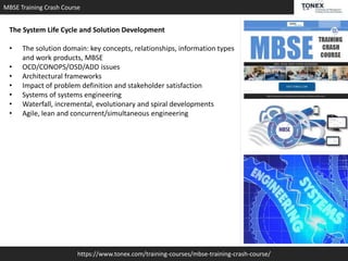 MBSE Training Crash Course : Tonex Training | PPTX