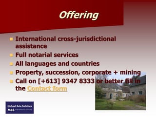 Michael Bula Solicitors, International Lawyers and Notaries [MBS] | PPTX