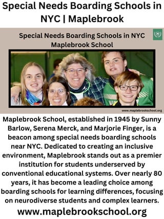 Special Needs Boarding Schools in NYC | Maplebrook | PDF