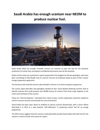 MBS Vision 2030 NEOM | Saudi Uranium Weapons | PDF | Commodities | Economy