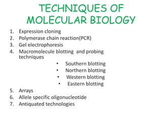 molecular biology techniques | PPTX