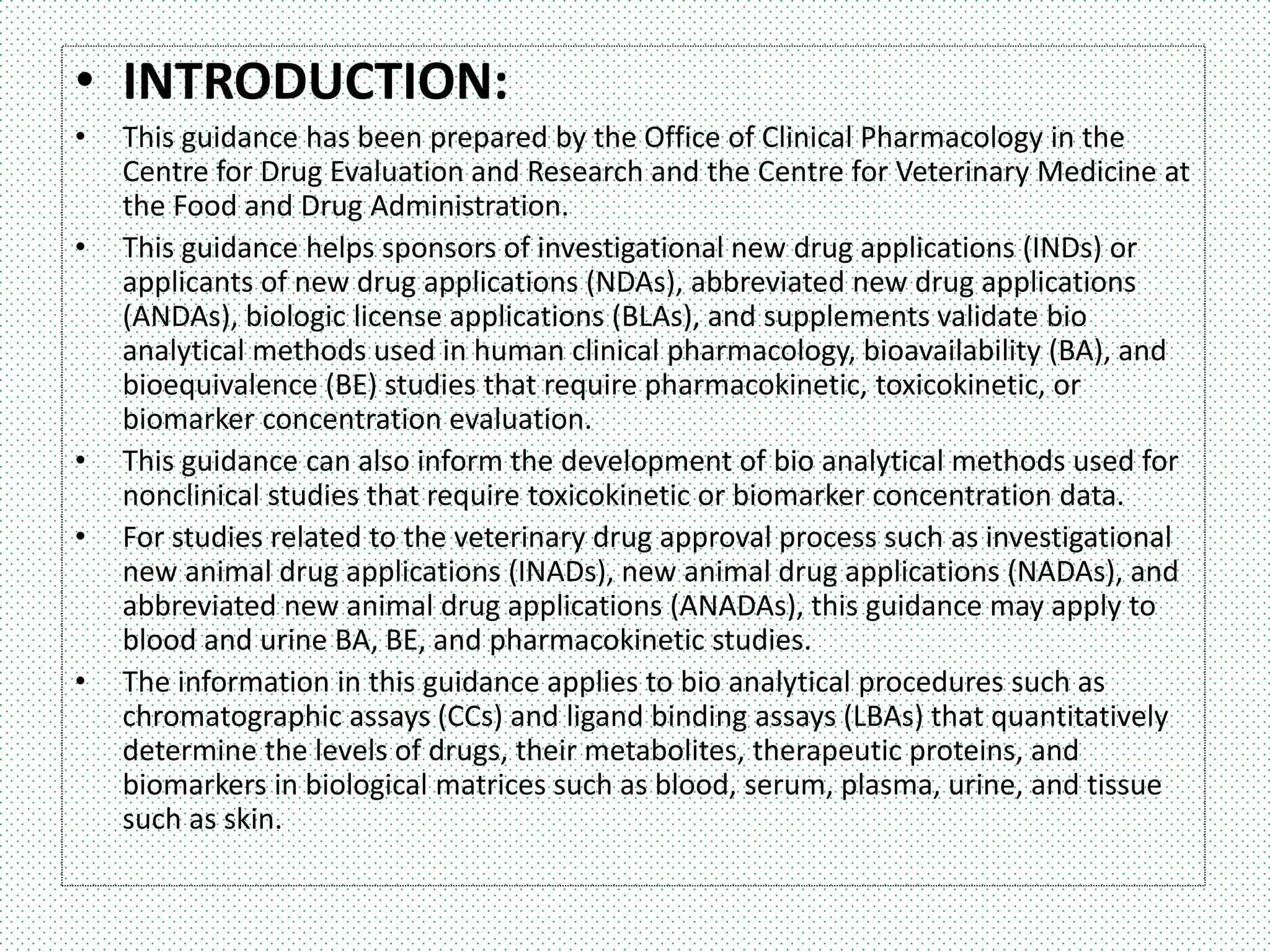 bio analytical method validation usfda guidlines | PPTX