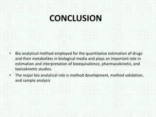 bio analytical method validation usfda guidlines | PPTX