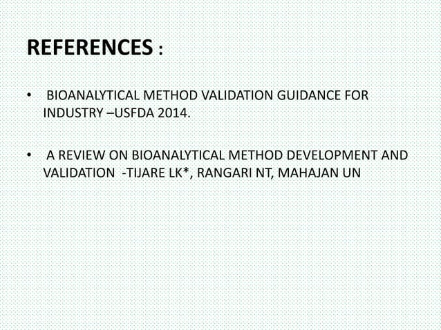 bio analytical method validation usfda guidlines | PPTX ...