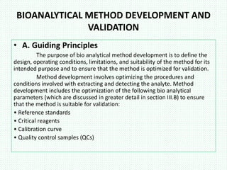 bio analytical method validation usfda guidlines | PPTX