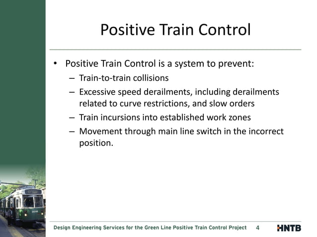 MBTA Green Line Positive Train Control Project | PPT
