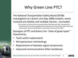 MBTA Green Line Positive Train Control Project | PDF