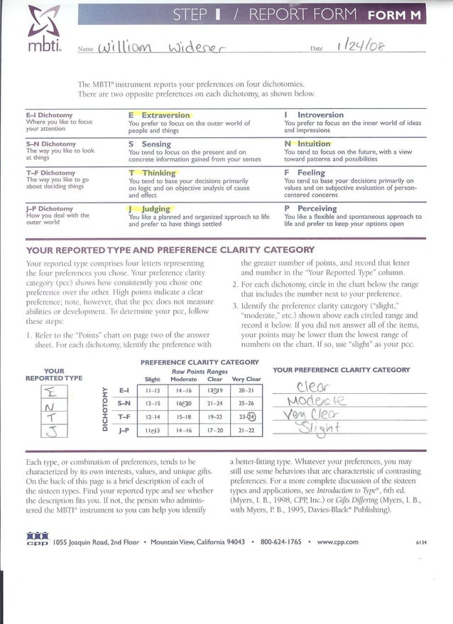 MBTI | PDF