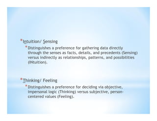 MBTI- Myers-Briggs Type Indicator | PDF