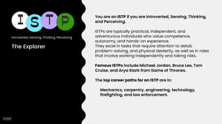 The Myers-Briggs Type Indicator (MBTI) and Career path | PDF