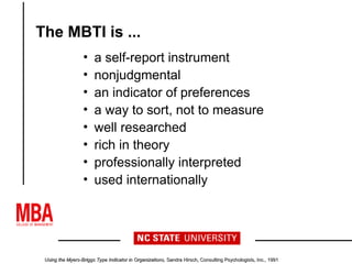 MBTI analisis for type indicator personal | PPT