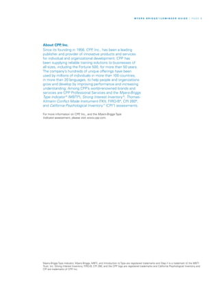 Mbti lominger-guide | PDF