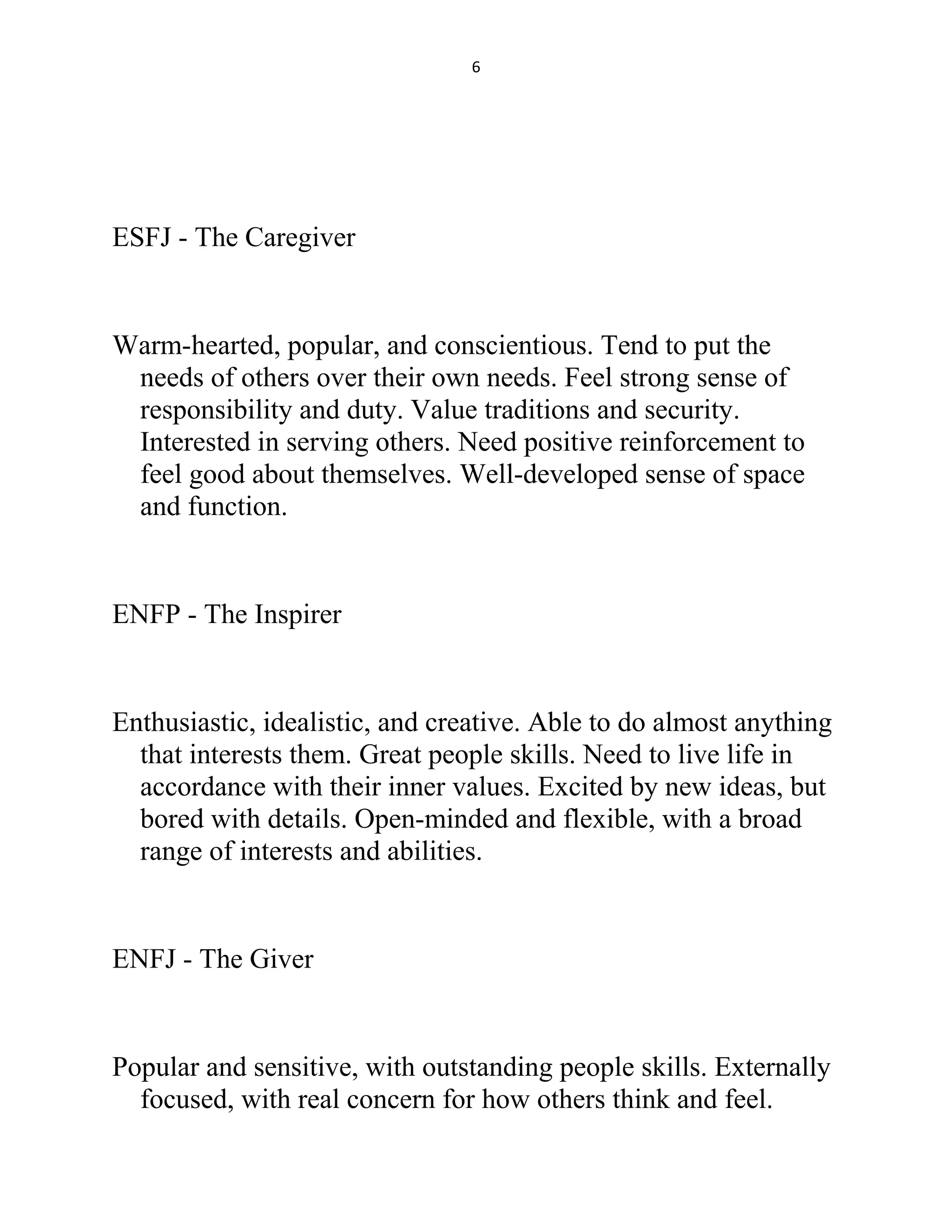 Mbti personality types | DOC