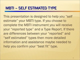MBTI What's My Type? | Myers-Briggs Type Indicator | PPT