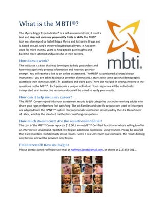 MBTI ® offer | DOCX