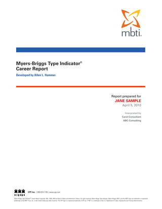 Mbti career report | PDF
