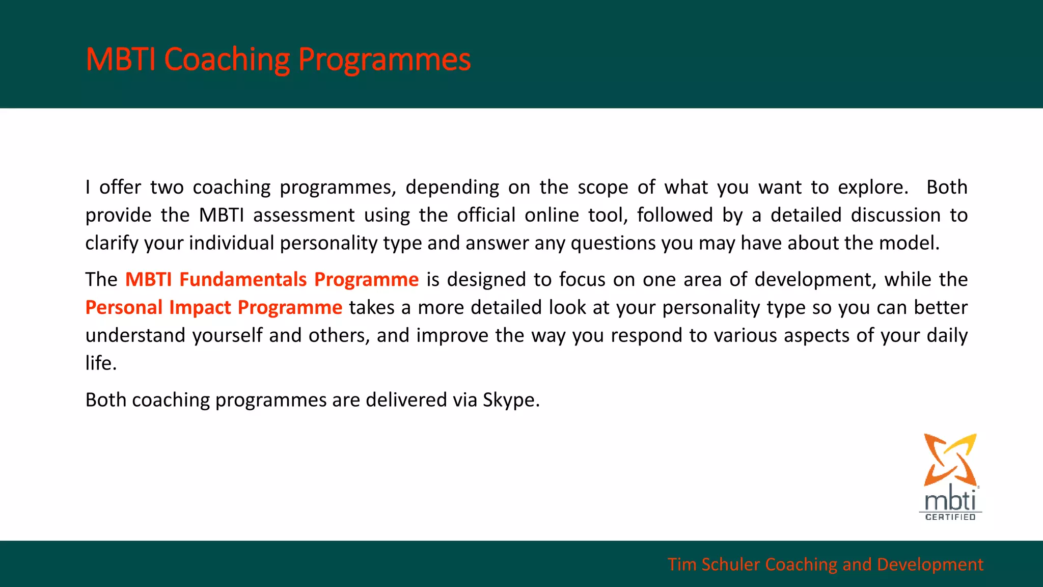 Mbti coaching | PPTX